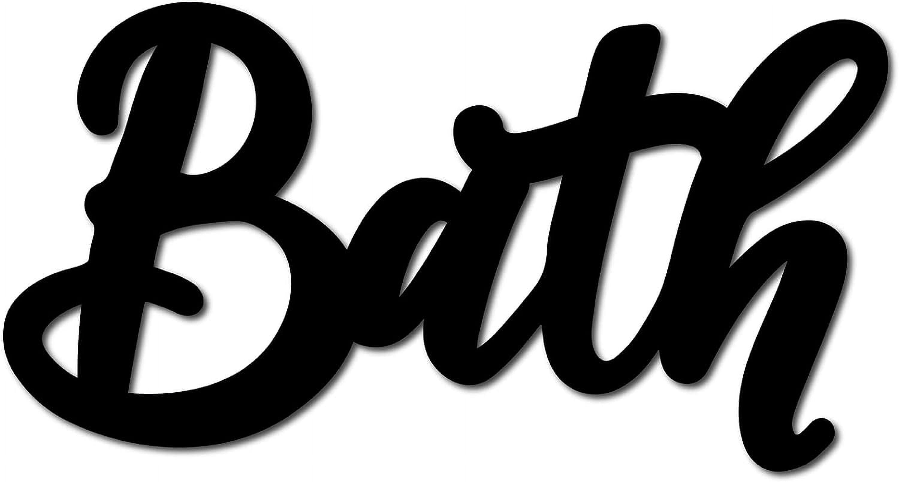 Wooden Bath Sign Bathroom Decor Wood Cutout Black Letters Laser Cut ...