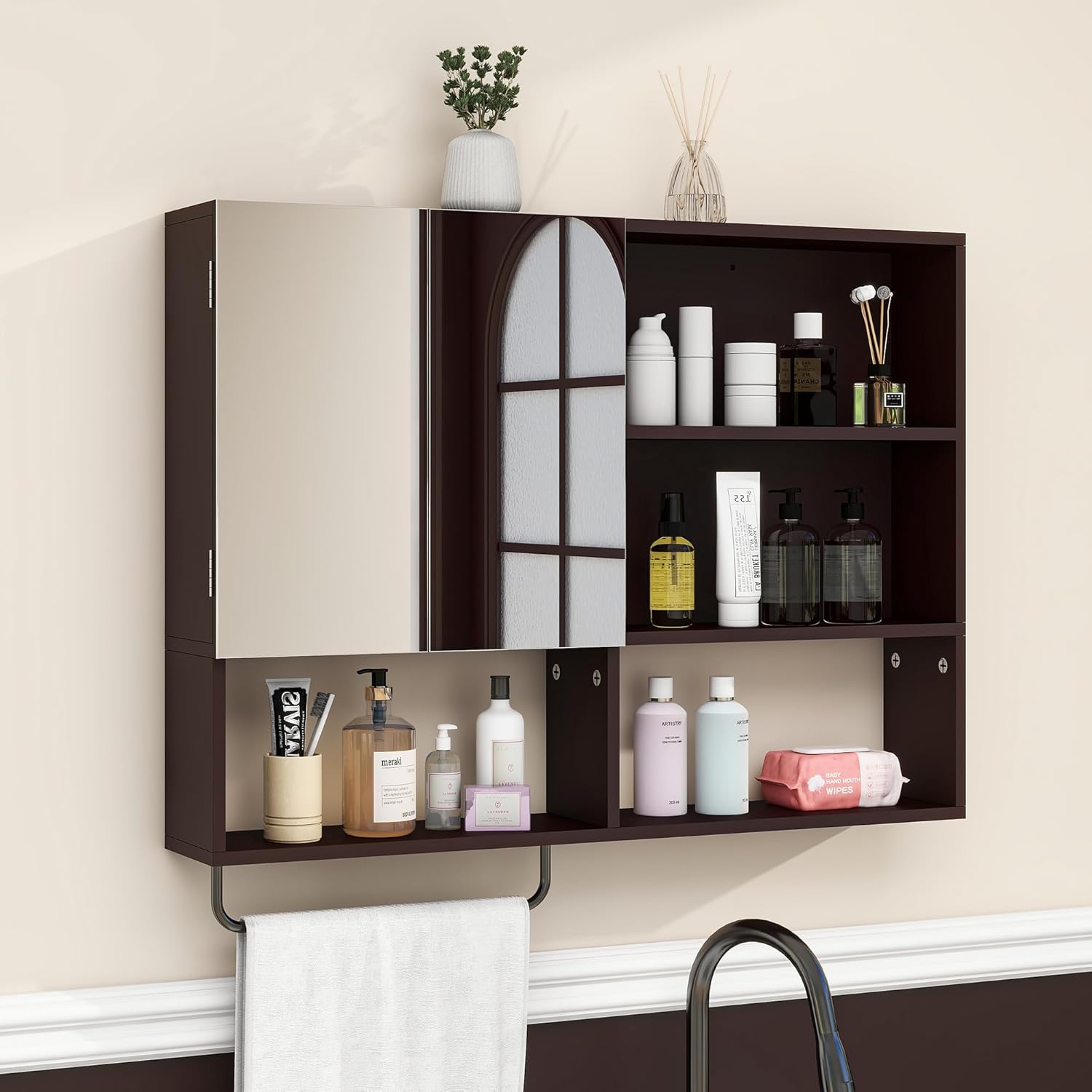 Wooden Bathroom Organizers, Over The Toilet Storage Cabinet with 2 ...