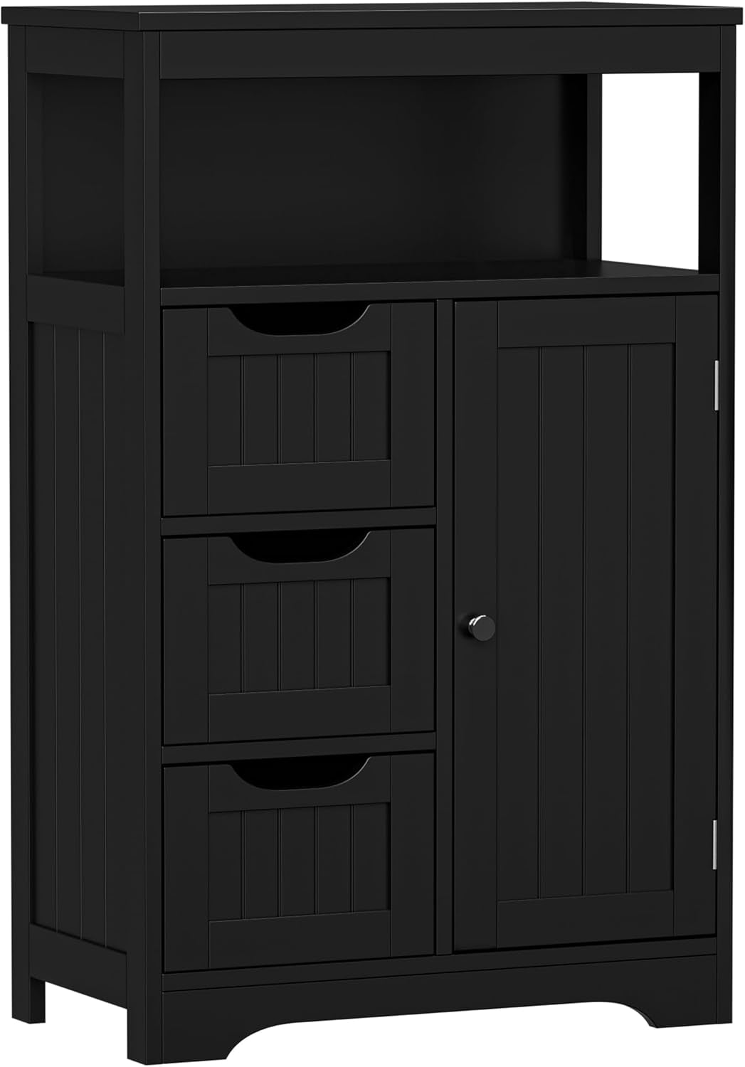 Wooden Bathroom Storage Cabinet with 3 Drawers and 1 Door Free-Standing ...