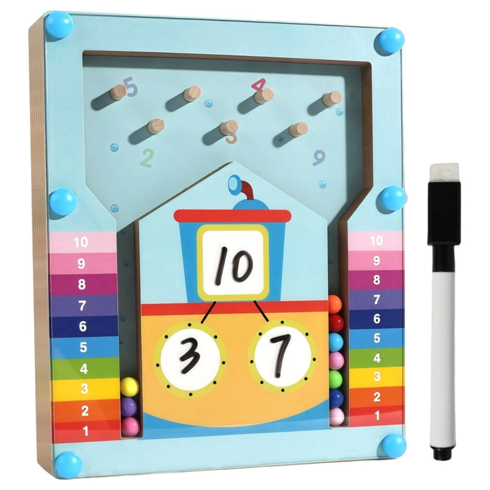 Wooden Bead Math Game Board - Montessori Number Decomposition Toy with ...