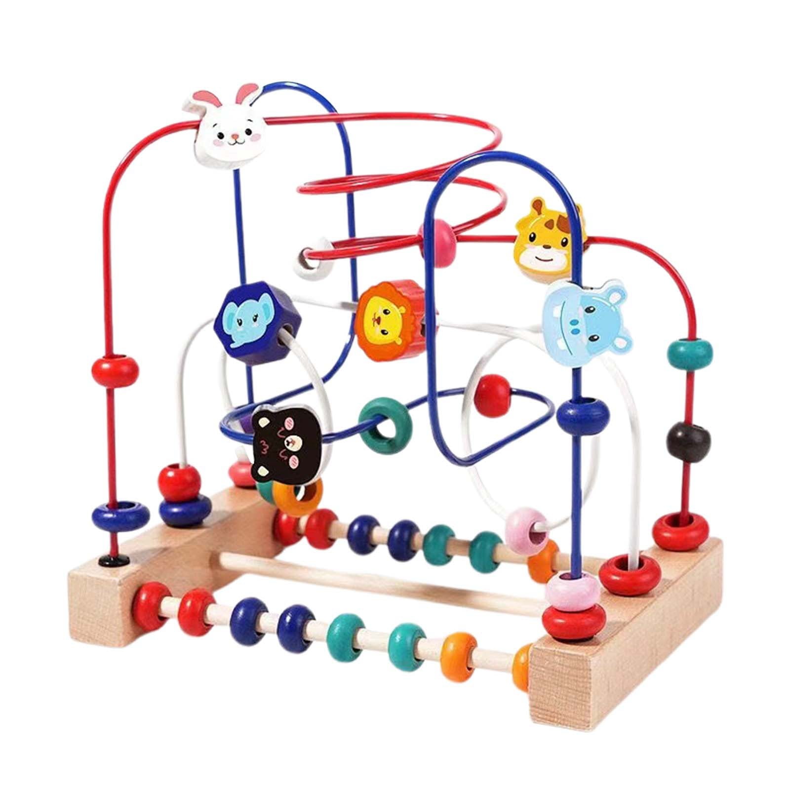 Wooden Bead Maze Toy For Kids Animal Shape Educational Montessori ...