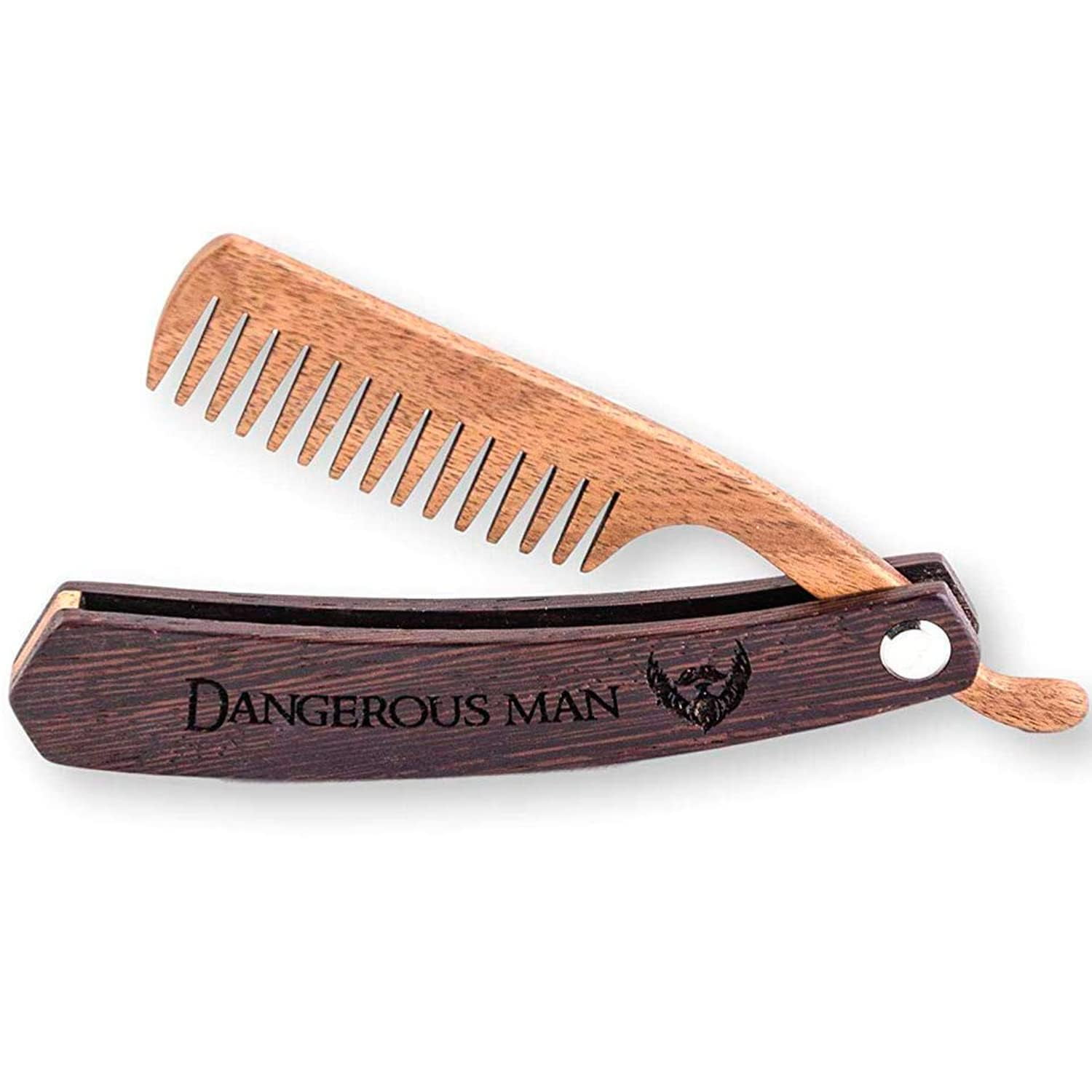 Beard Comb Gifts for Him Wooden Comb for Men Folding Pocket Comb for ...