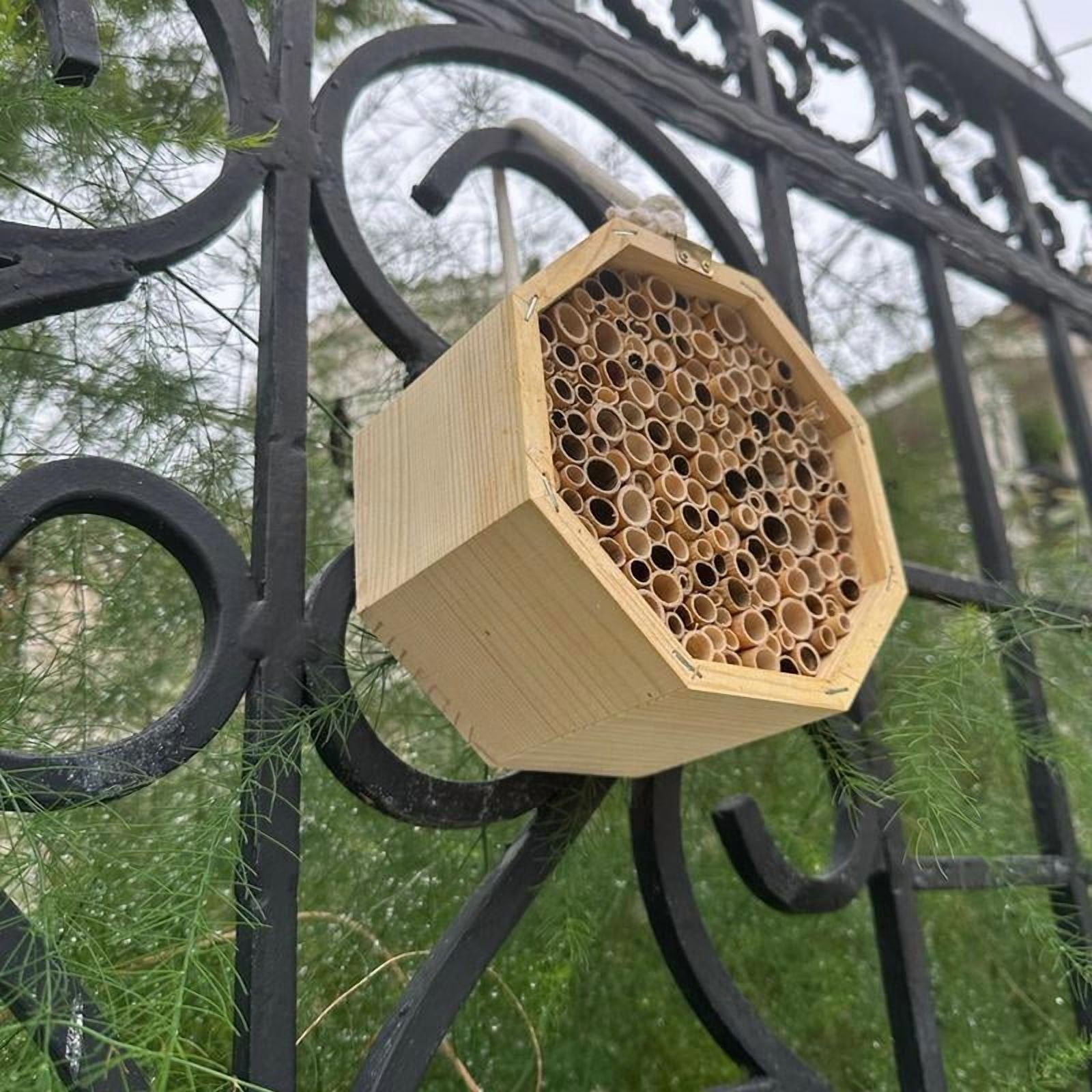 Wooden Bee Hotel House For Pollinators - Natural Insect Habitat For ...