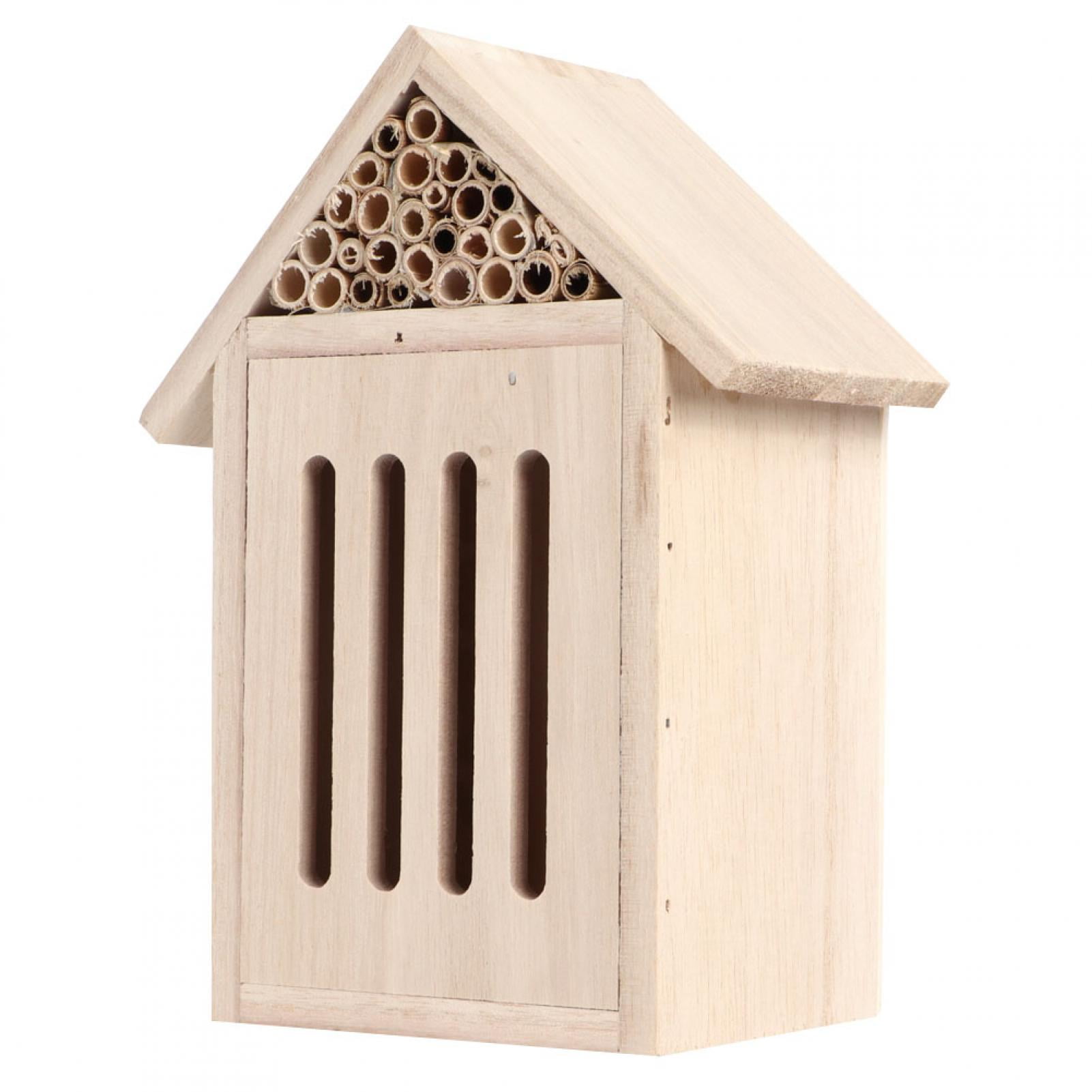 Wooden Bee House,Garden Outdoor Butterfly Bee House Wood Bee Room ...