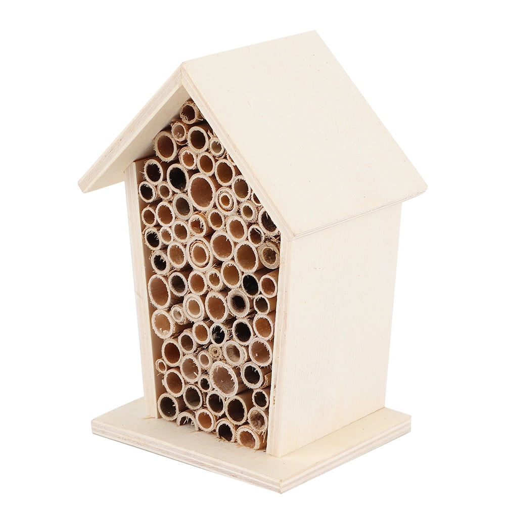 Wooden Bee House, Tubular Channels, Beautiful Garden Hive Box for ...