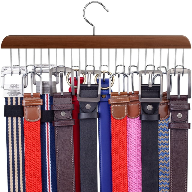 Zoe Deco Wooden Belt, Tie, Scarf, Bag Hanger Closet Organizer with 12 ...