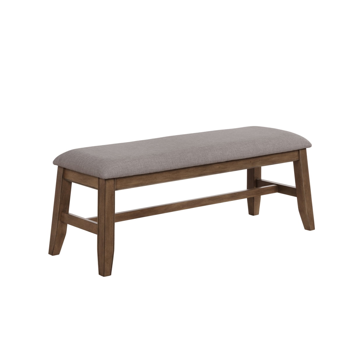 Wooden Bench with Fabric Upholstered Seat and Angled Legs, Brown and ...