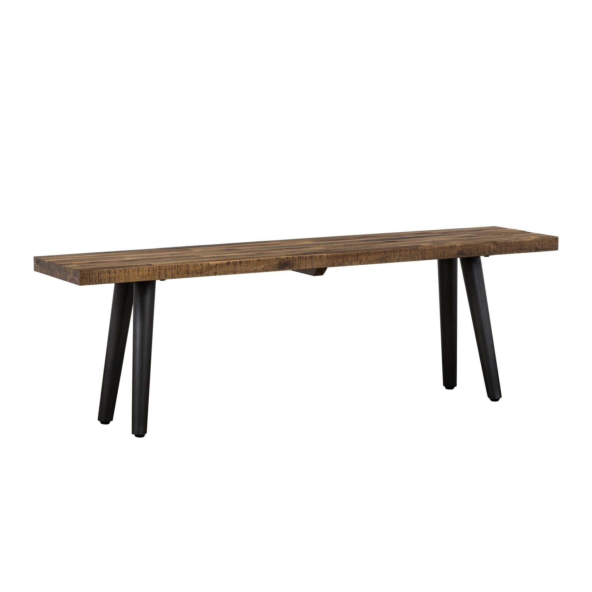 Wooden Bench with Natural Wood Grain Details, Brown and Black - Walmart.com
