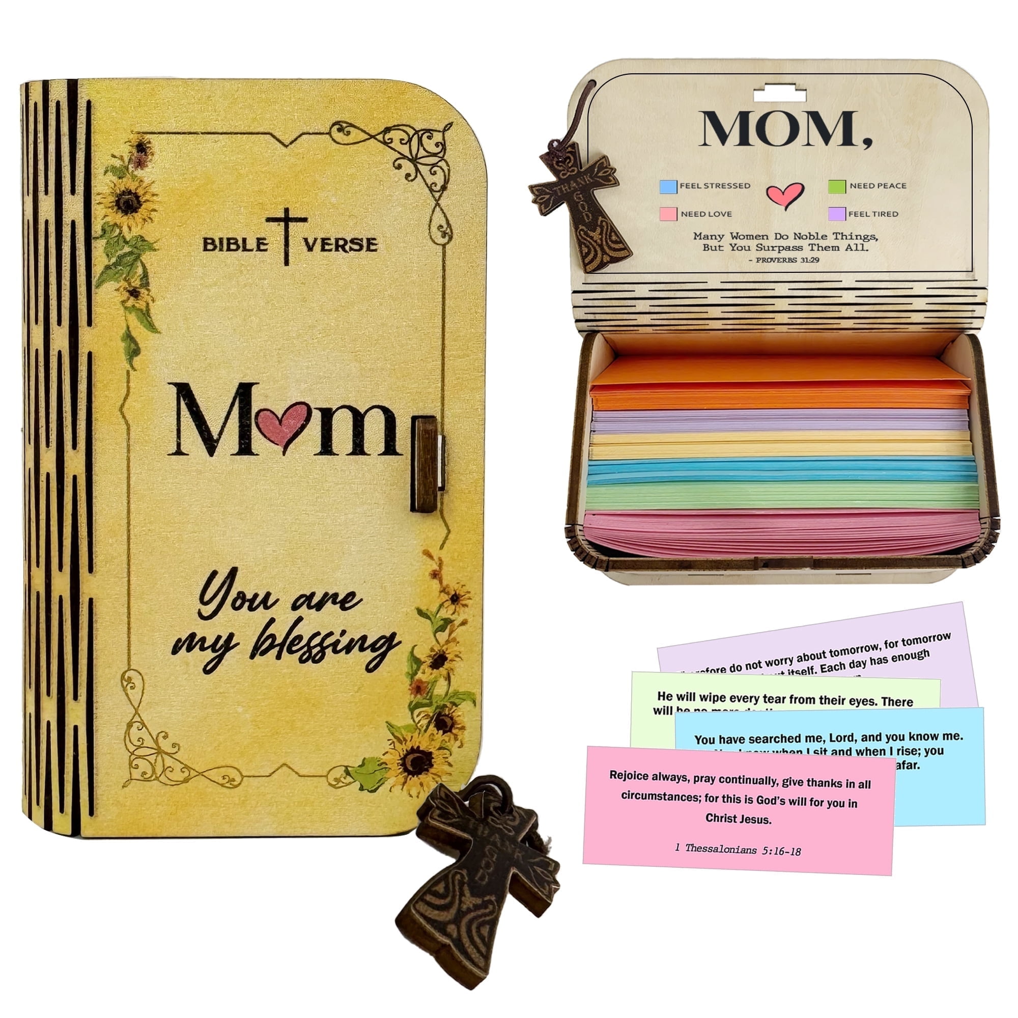 Wooden Bible Verse Box, Mom - You Are My Blessing, Scripture Prayer ...