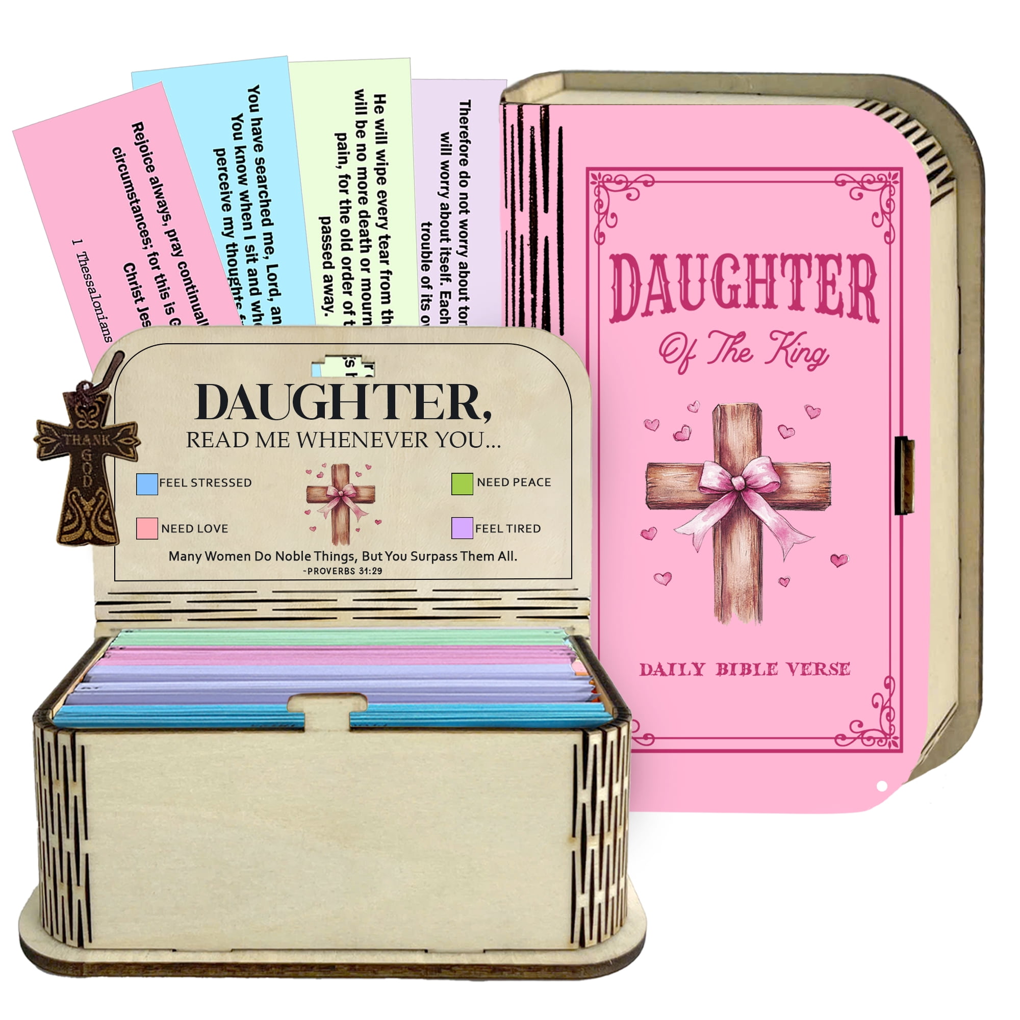 Wooden Bible Verse Box for Daughter – Christian Devotional Gift Box ...