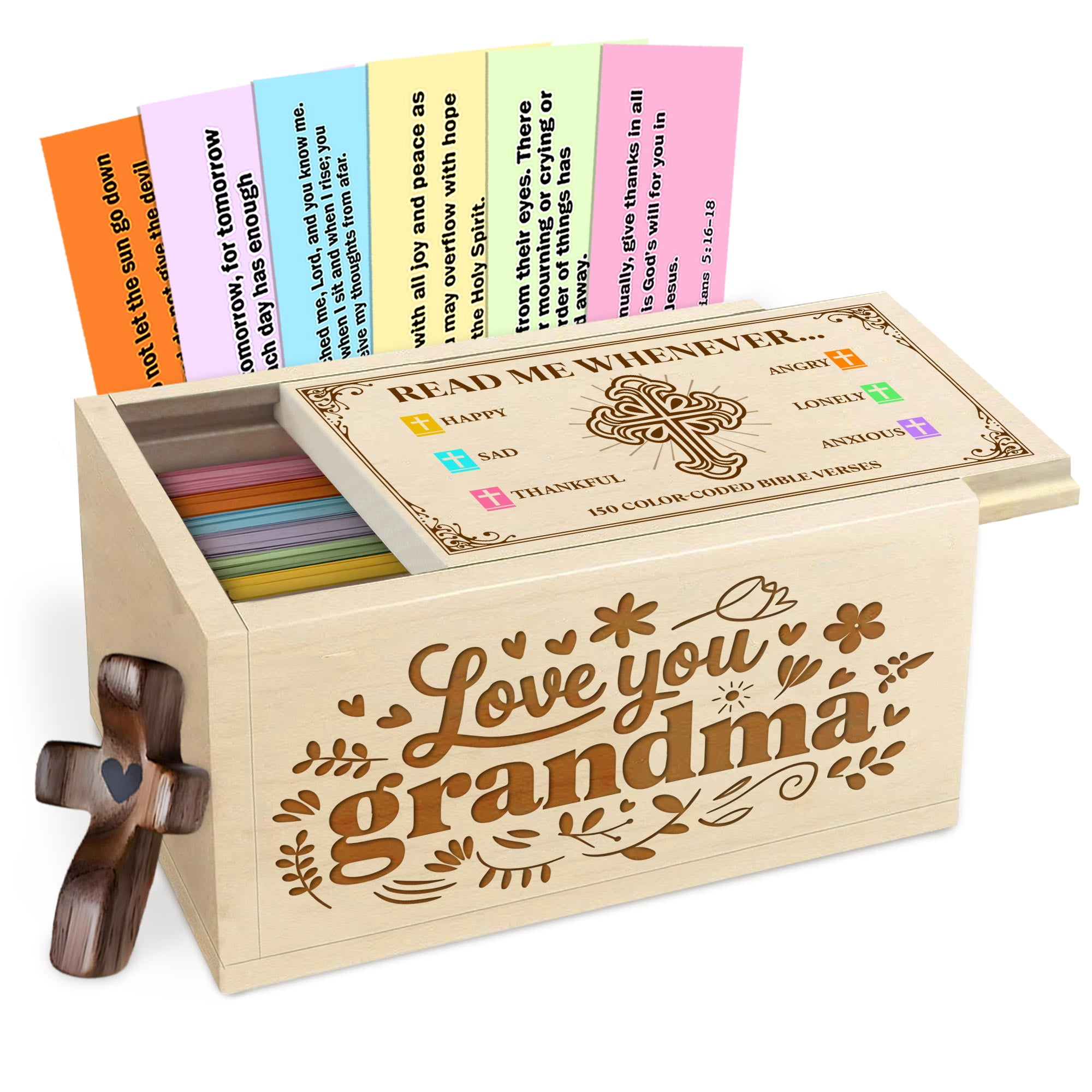 Wooden Bible Verse Prayer Box for Grandma, Love You Grandma Faith ...