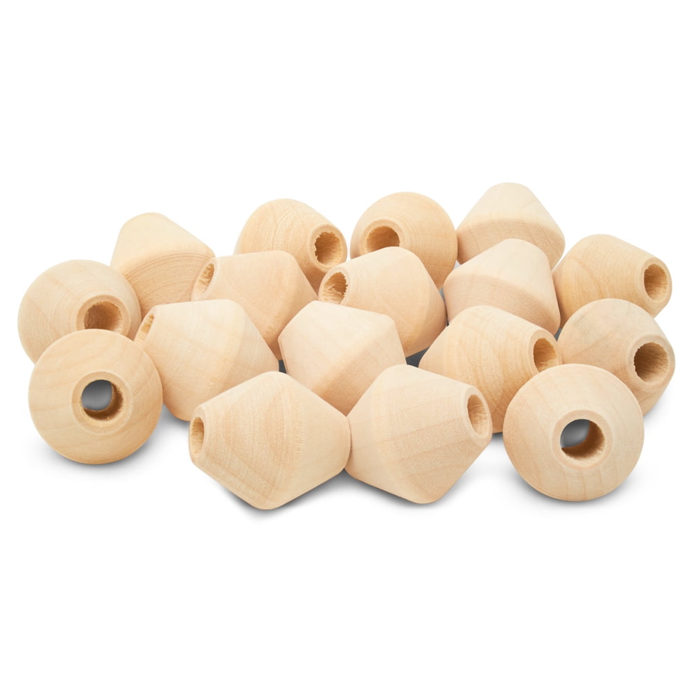 Wooden Bicone Bead 1 inch, Pack of 10, Table Decor, Wooden Beads for ...