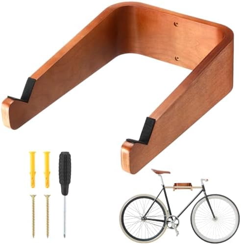 Wooden Bike Wall Mount Horizontal Bicycle Wall Mount Wall Bike Rack for ...