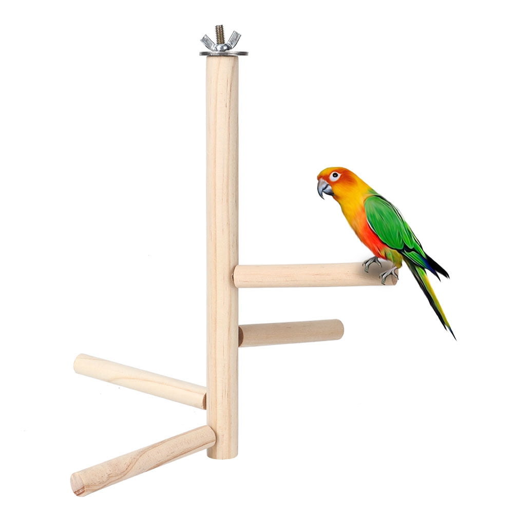 Wooden Bird Cage Stand Parrot Perch Training Stands Or Parakeets