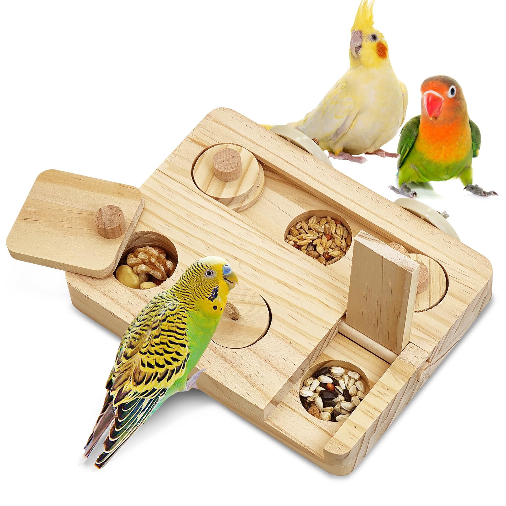 Wooden Bird Foraging Toys with Enrichment Puzzle for Training & Chewing ...