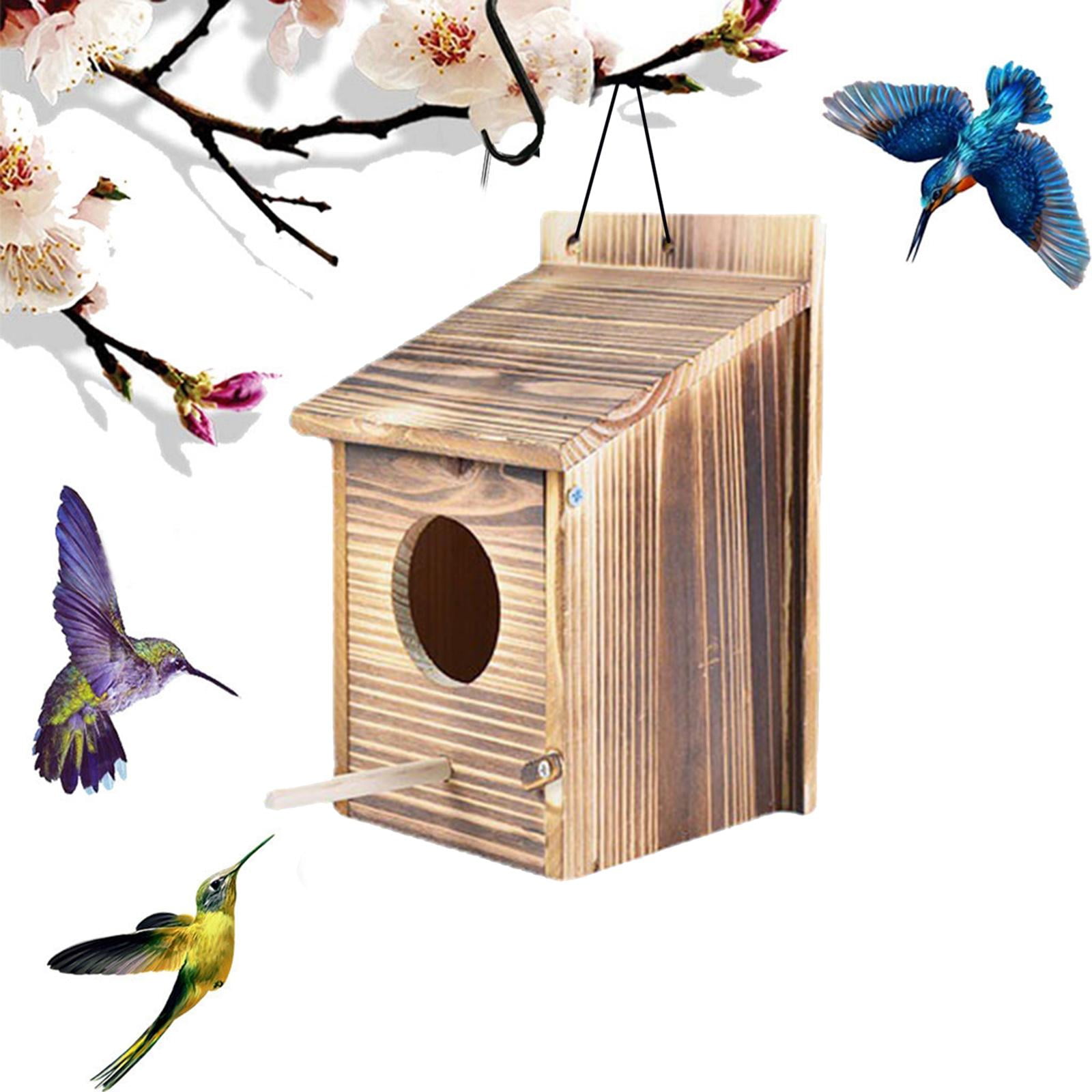 Wooden Bird House, Birdhouse for Outside, Garden Patio Decorative Nest ...