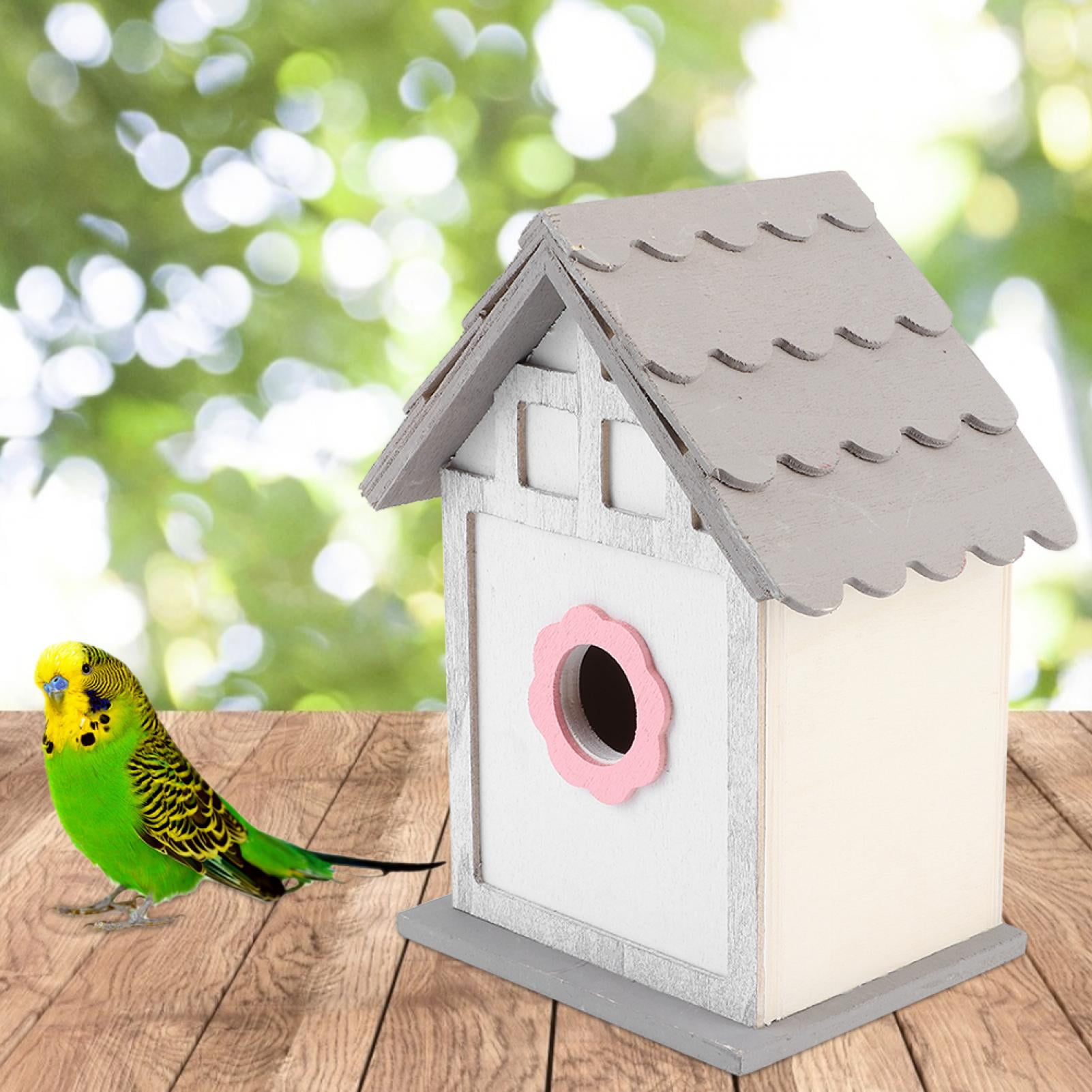 Wooden Bird House DIY Breeding Parrots Bird Nesting Box Outdoor Garden ...