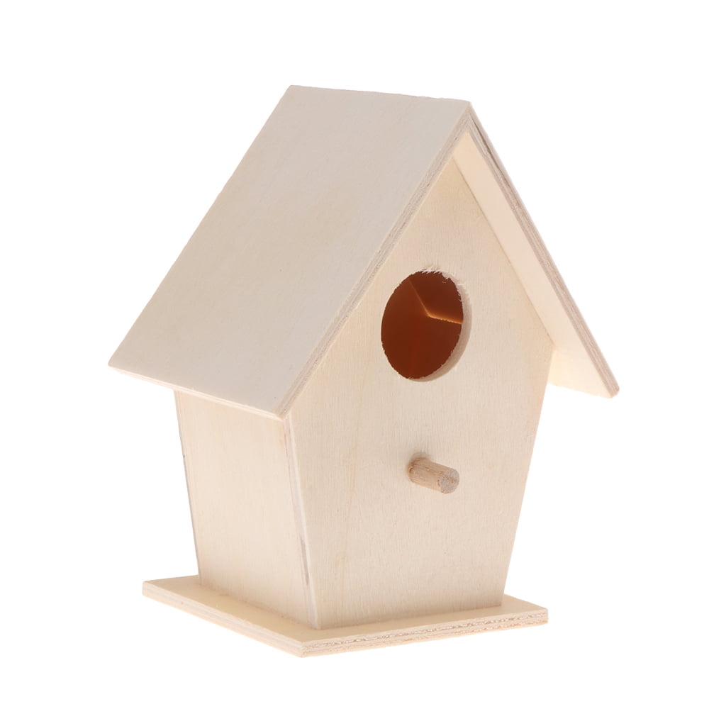 Wooden Bird Houses Wall Mounted Small Bird House with Perch for Outside ...