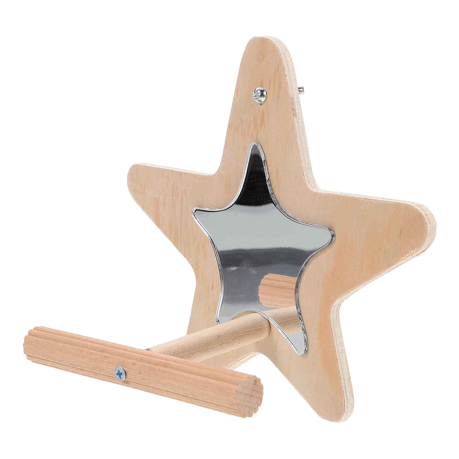 Masteelf Wooden Bird Perch Stand with Mirror for Small Birds Safe ...