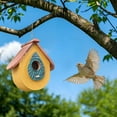 Wooden Bird Shelter Natural Outdoor Garden Habitat for Wild Birds Safe ...