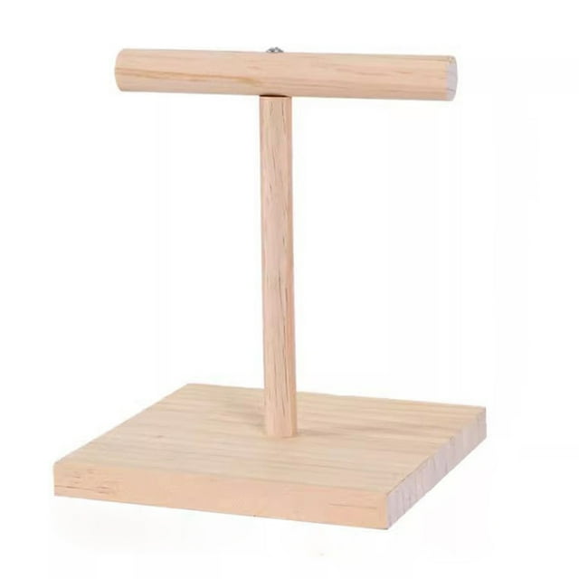 Wooden Bird Stand with Multifunctional Design for Small to Medium Sized ...