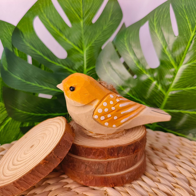 Wooden Bird Statue Ornaments Nordic Style Wooden Carving Sculpture ...