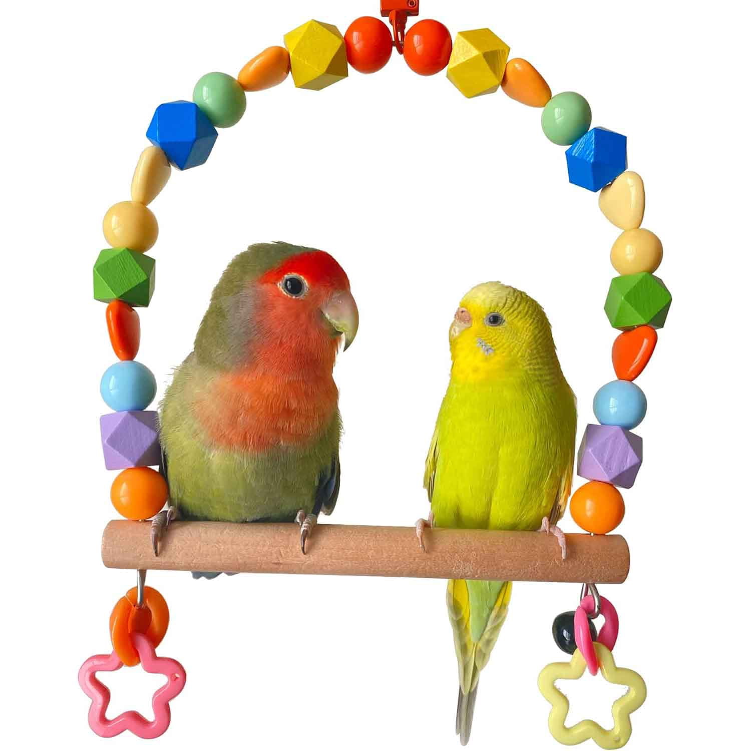 Wooden Bird Swings for Parrots, Perch Swing Hanging Birdcage Stands ...