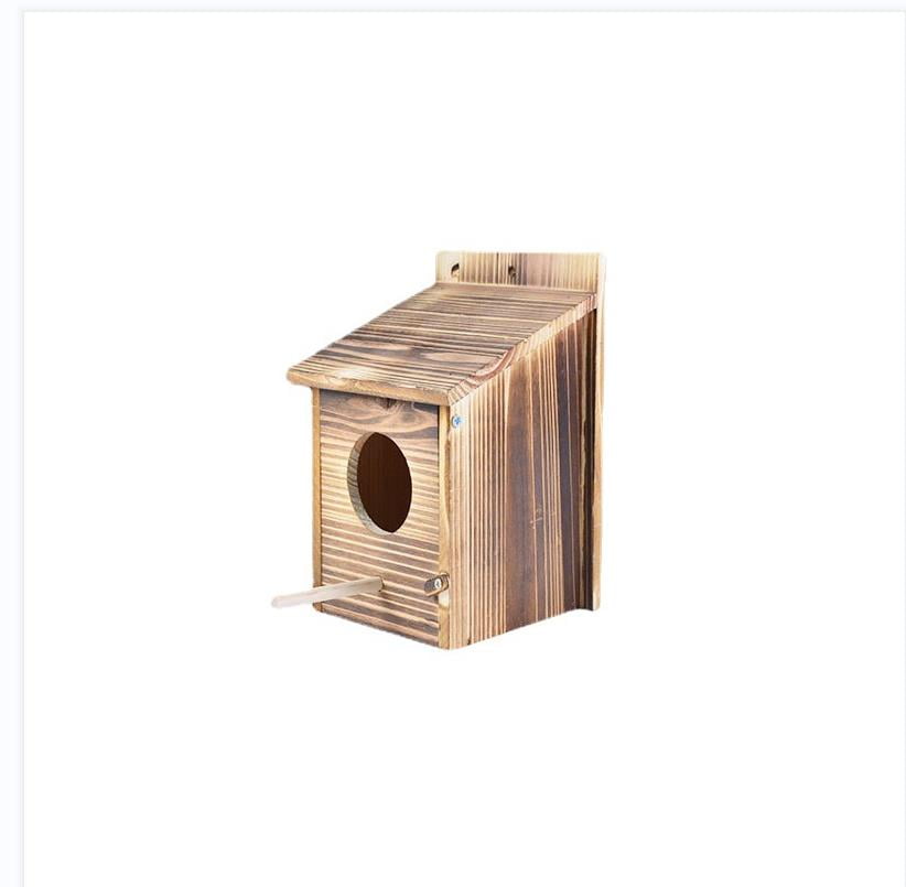 Wooden Birdhouse Creative Wooden Hanging Bird House for Small Bird DIY ...