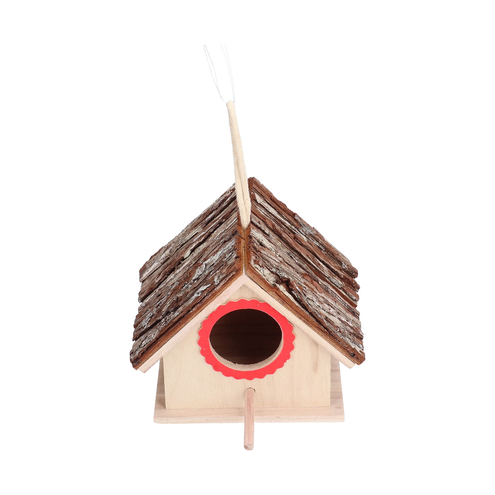 Wooden Birdhouse Garden Decoration Outdoor Hanging Birds Nest Box with ...