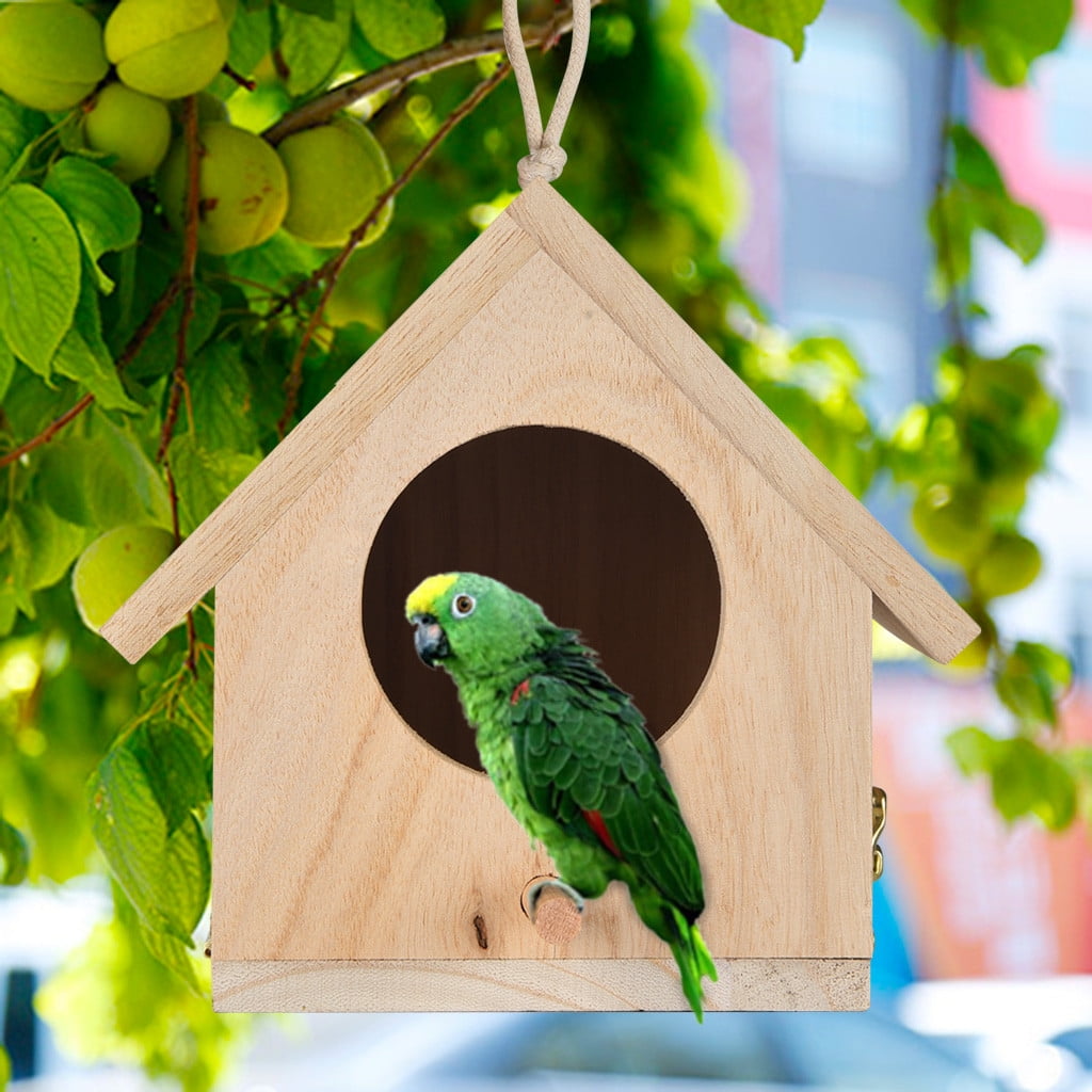 Wooden Birdhouse | Large Hanging Nesting Box for Outdoors | Durable ...