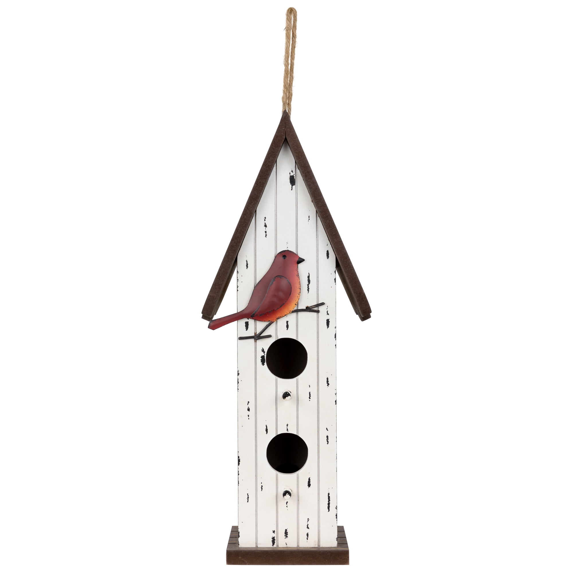 Northlight Wooden Birdhouse with Metal Bird Wall Decoration - 14.5 ...