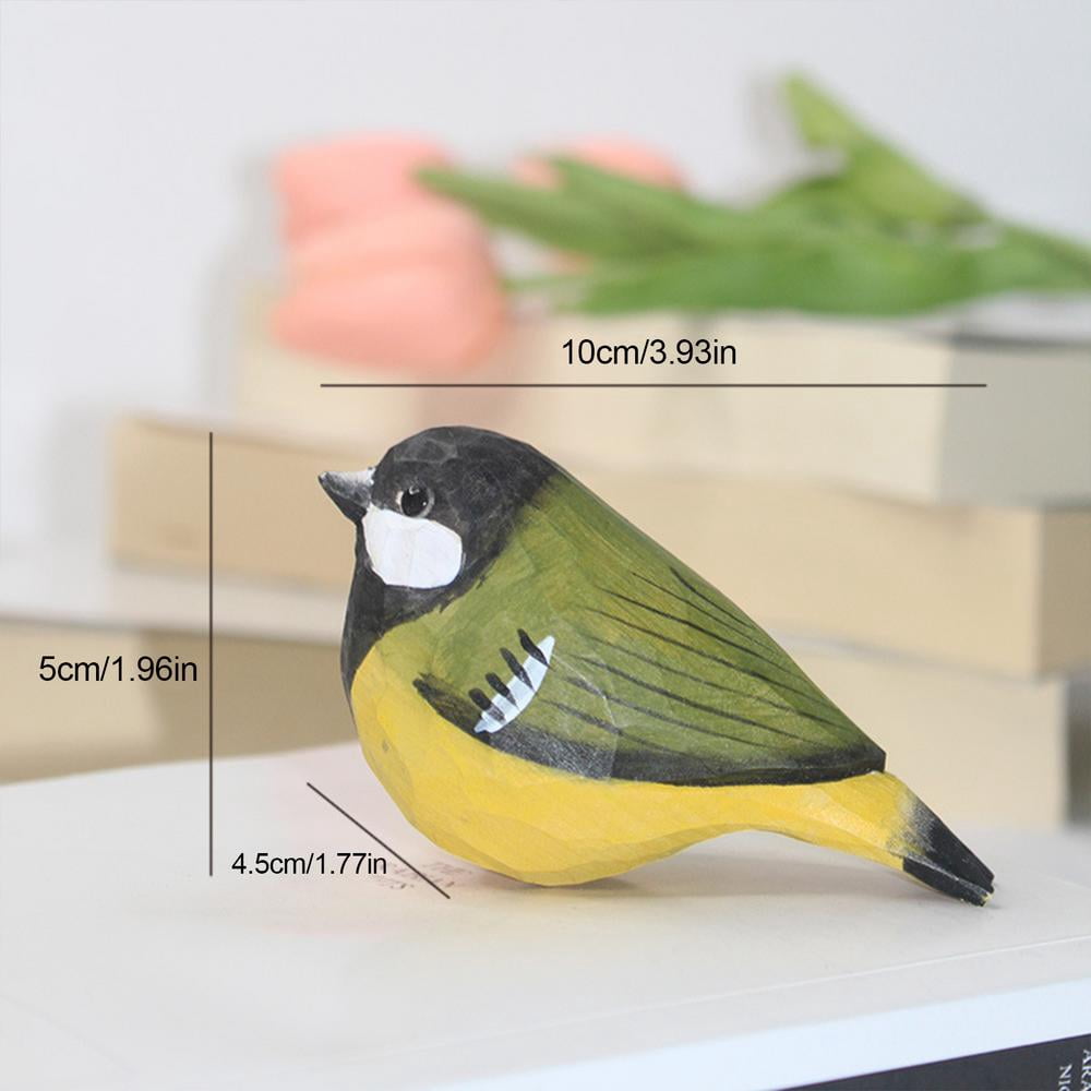 Wooden Birds Miniature Garden Decoration Sparrow Bird Statues Hand ...