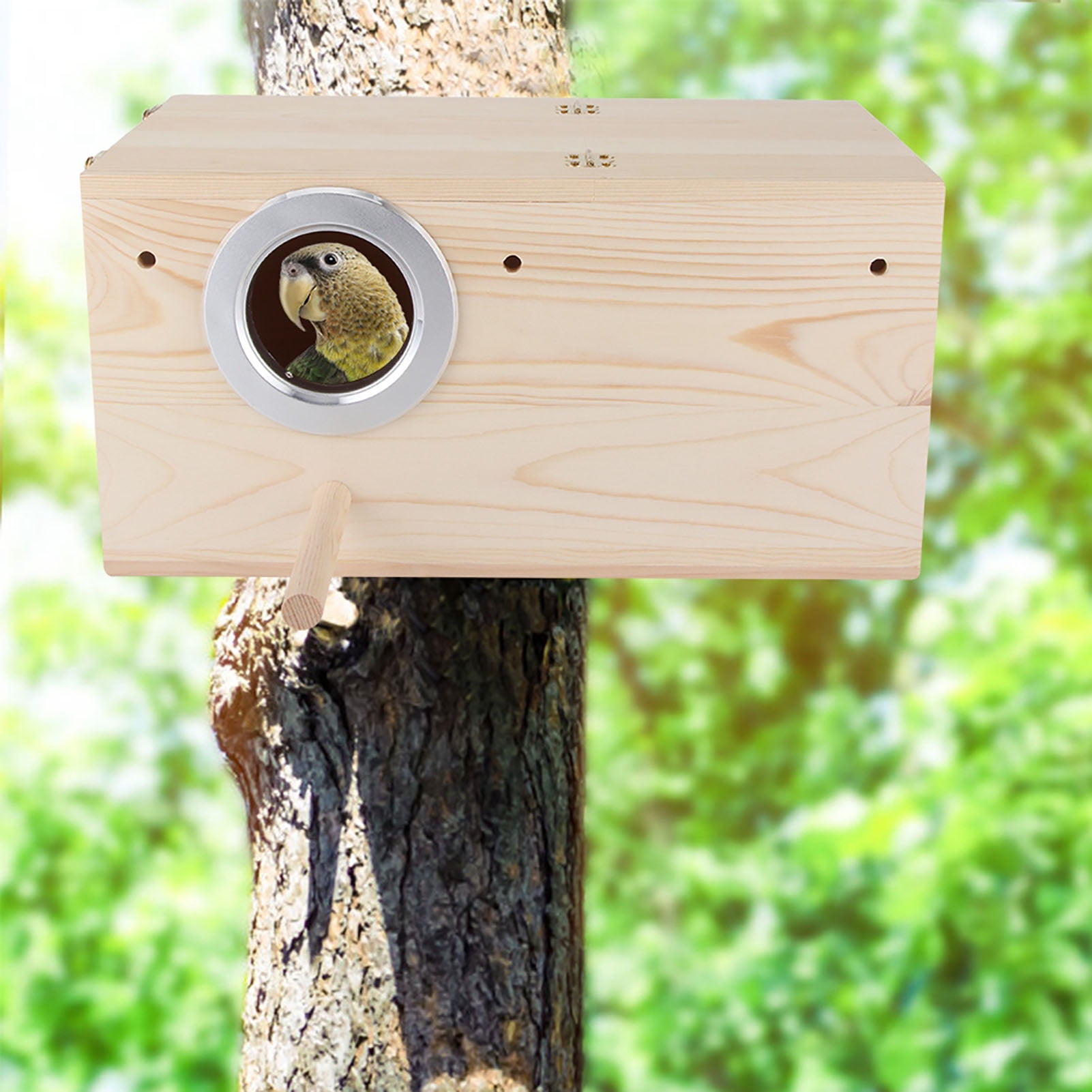 Wooden Birds Nest Box Cockatiels Bird Breeding Box House Decoration ...