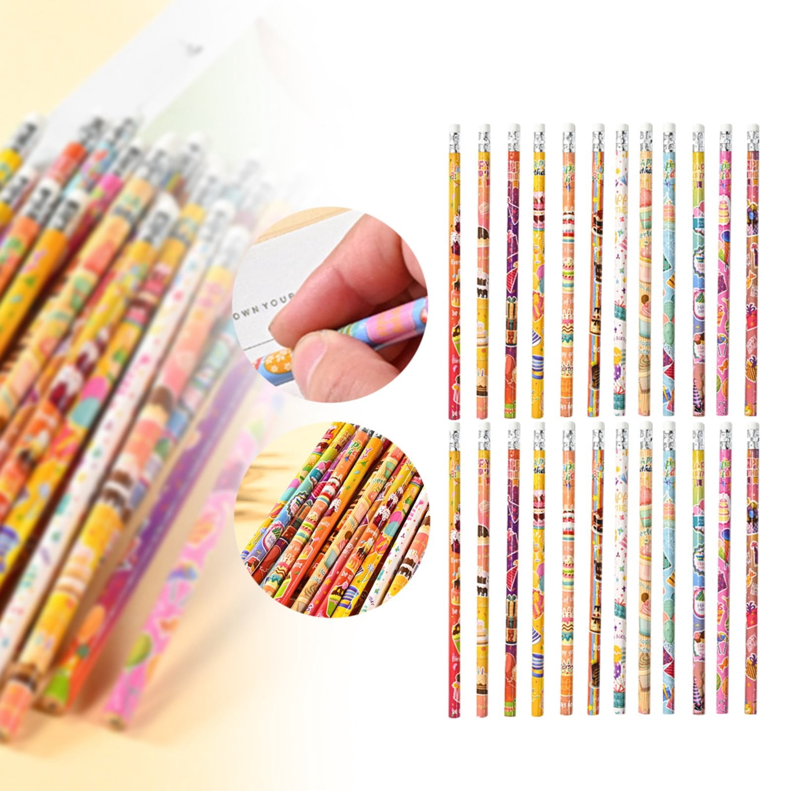 Wooden Birthday Pencils, Party Favors, 24 Happy Birthday Pencils For ...