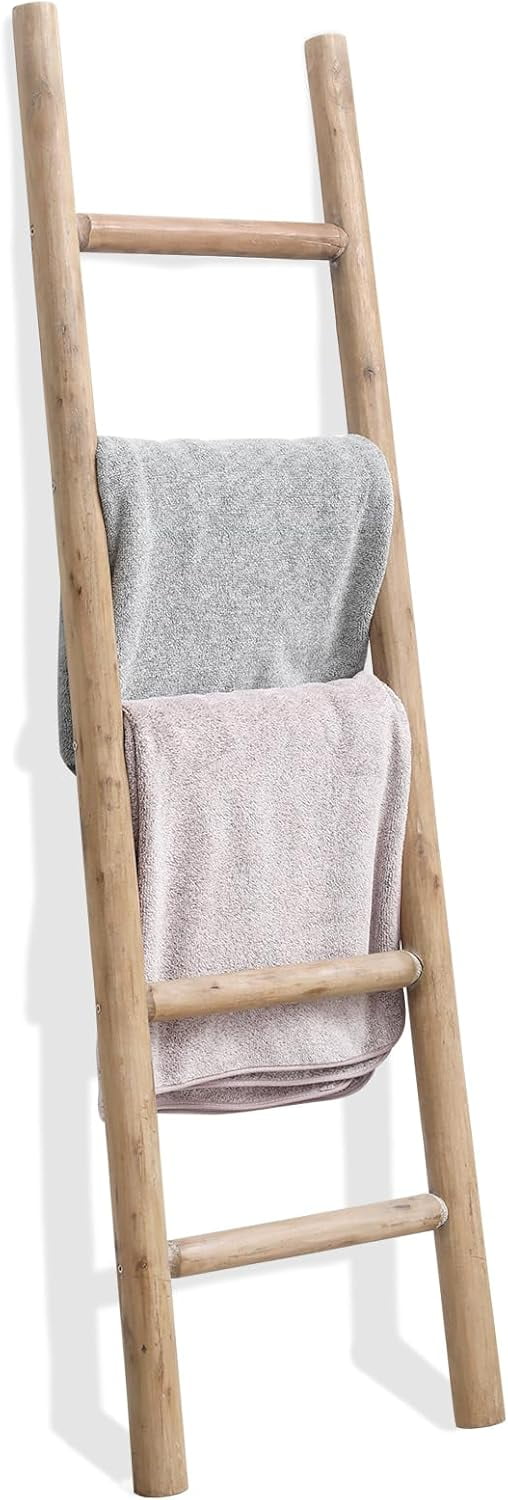 Wooden Blanket Ladder Living Room Decorative Wall Tilt Farmhouse Quilt ...