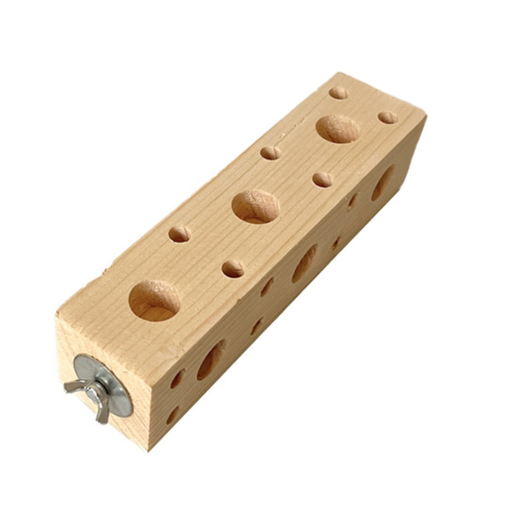 Wooden Block Bird Tearing Foraging Toy Parakeets Birdcage Perch Birds ...