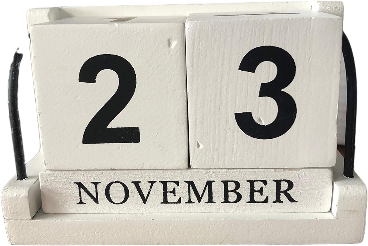 Wooden Block Calendar Vintage Perpetual Blocks with Month Date Display ...