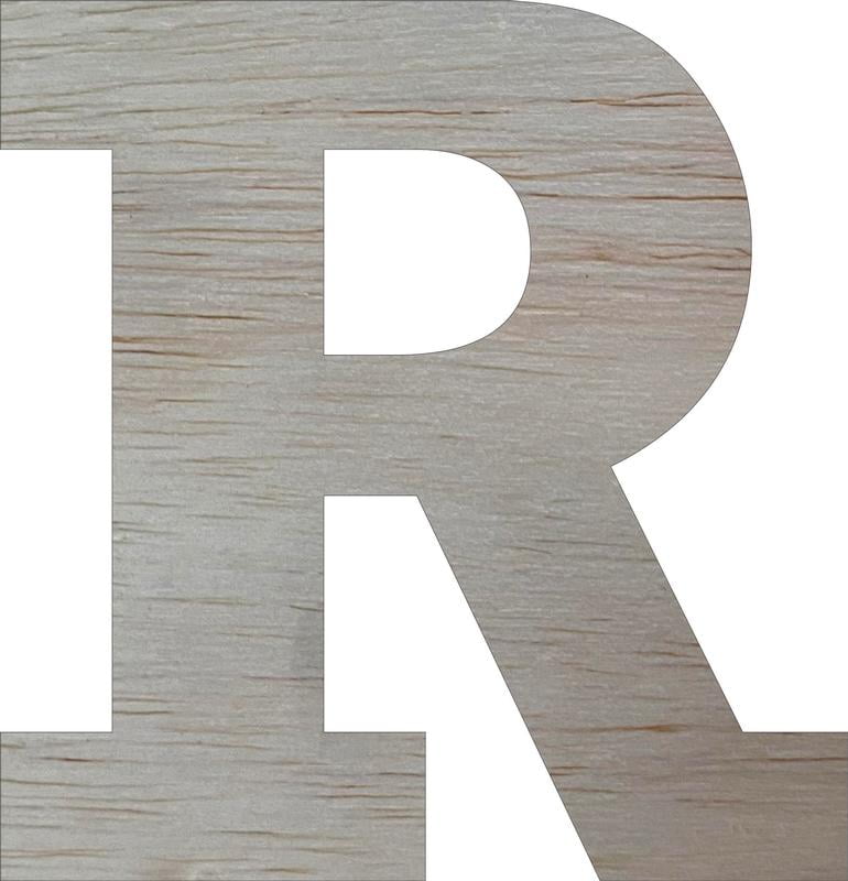 Wooden Block Letters, Unfinished 16'' Rockwell R, Craft - Walmart.com