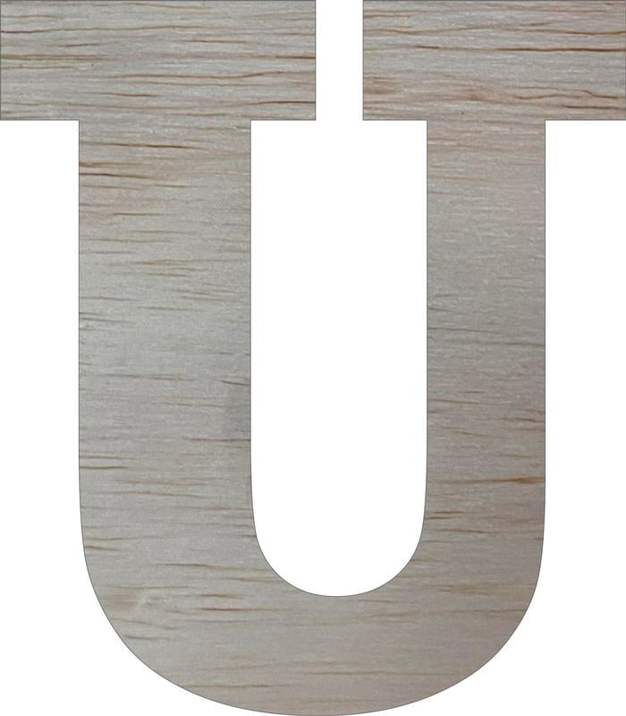 Wooden Block Letters, Unfinished 20'' Rockwell U, Craft - Walmart.com