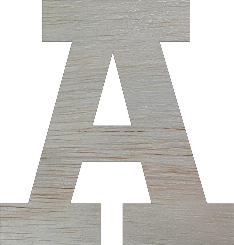 Wooden Block Letters, Unfinished 6'' Rockwell A, Craft - Walmart.com