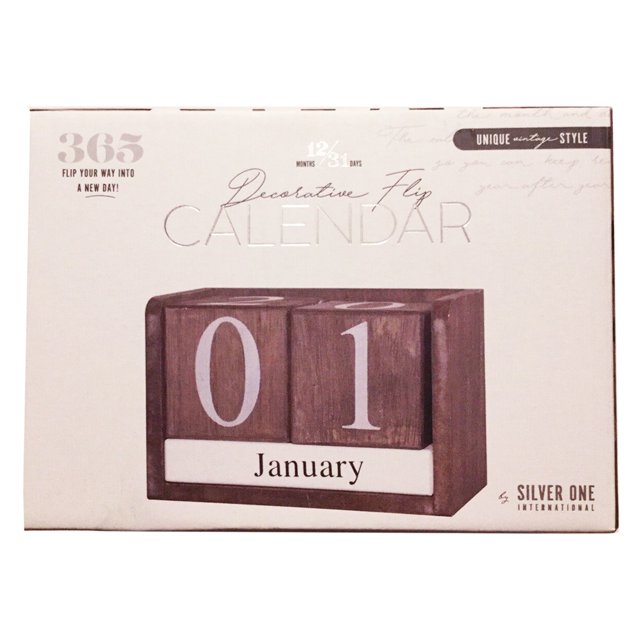 Wooden Block Perpetual Date Desktop Calendar Reusable Any Year ...