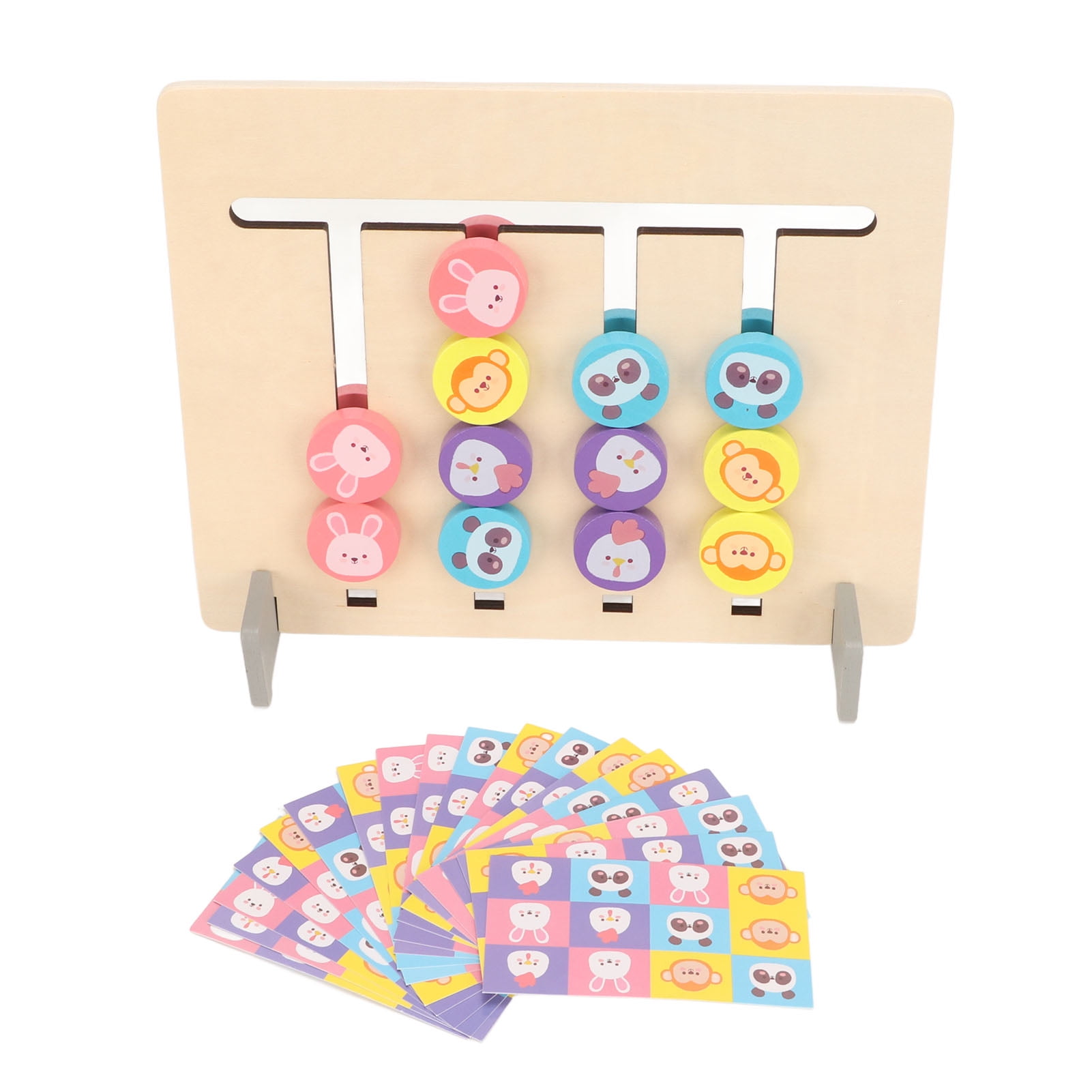 Wooden Block Toy Early Education Four Color Animal Logic Game ...