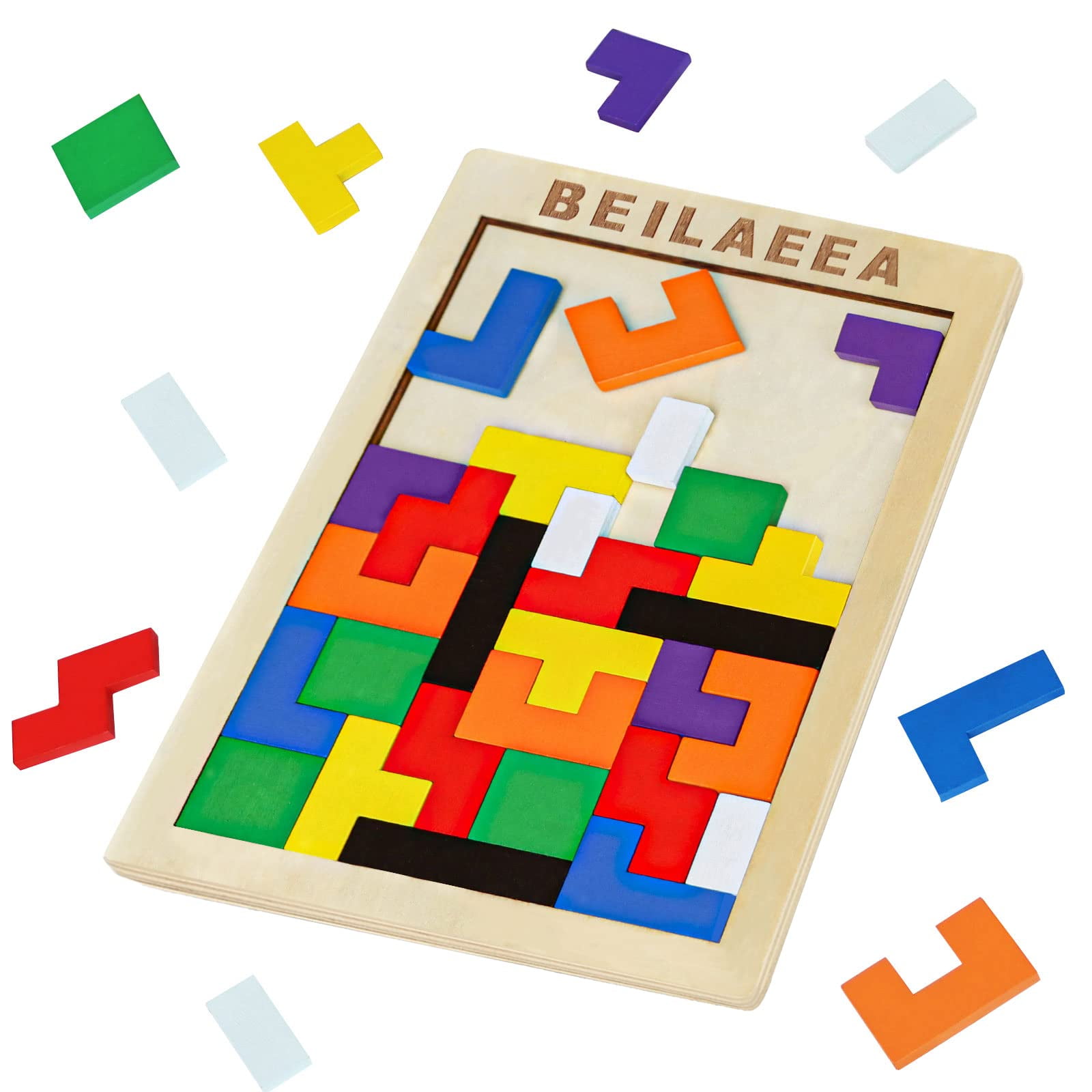 Wooden Blocks Puzzle Brain Teasers Toy，Wooden BSL1 Puzzle Tangram,Cube ...