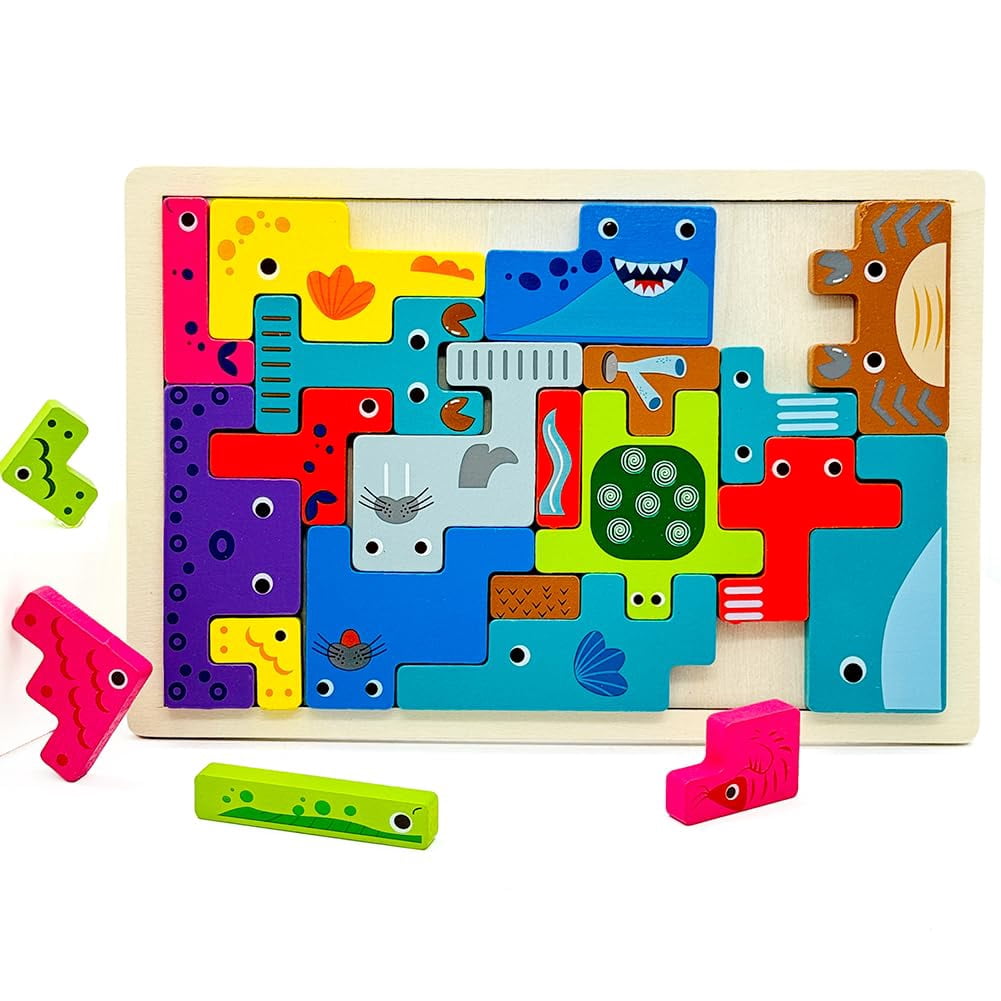Wooden Blocks Puzzle Russian AIF4 Blocks for Kids Age 3 4 5 Years Old ...
