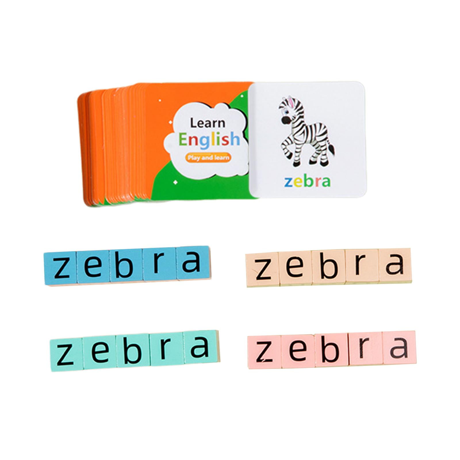 Wooden Blocks Spelling Game Alphabet Puzzles Blocks for Age 3 4 5 Boys ...