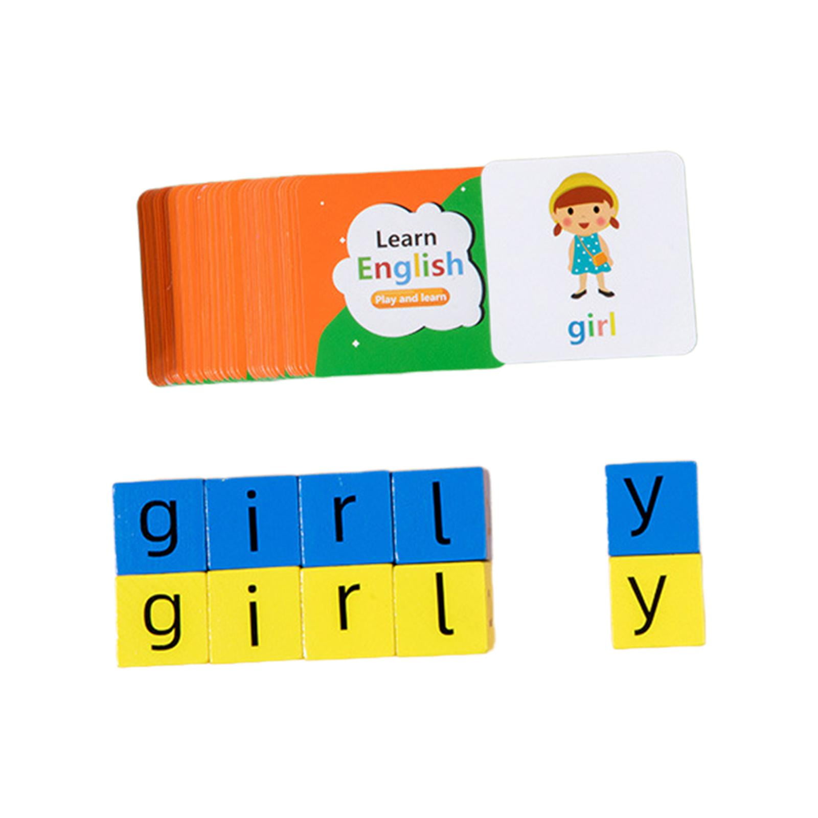 Wooden Blocks Spelling Game Crossword Puzzle Educational Toy Birthday ...