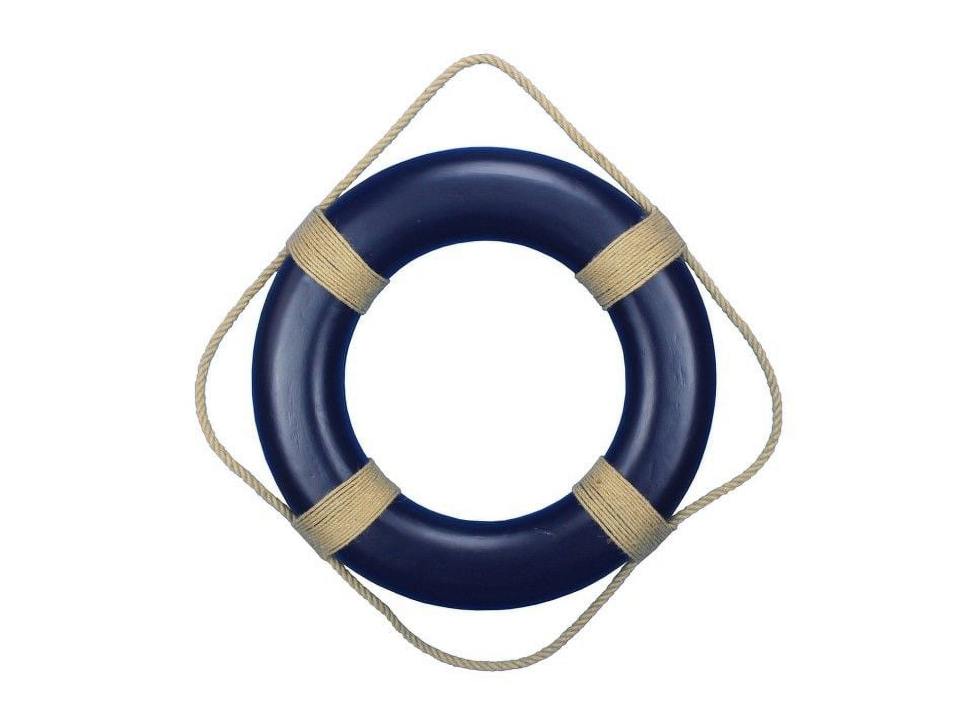 Wooden Blue Life Ring Wall Plaque 20" Life Saving Ring Beach Style ...