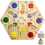 Marbles and Jokers Multi-Player Board Game, Large Solid Pine Game Board ...