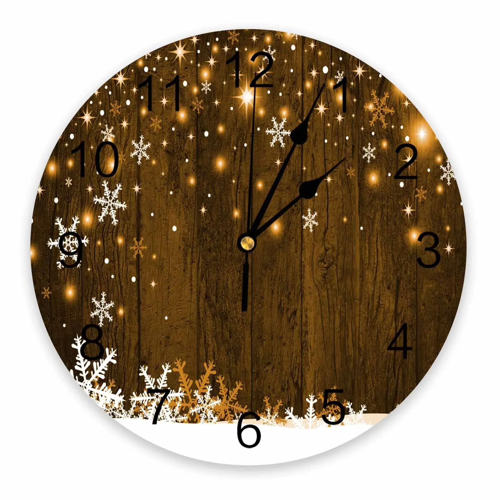 Wooden Board Retro Round Wall Clock Acrylic Hanging Silent Time Clock ...