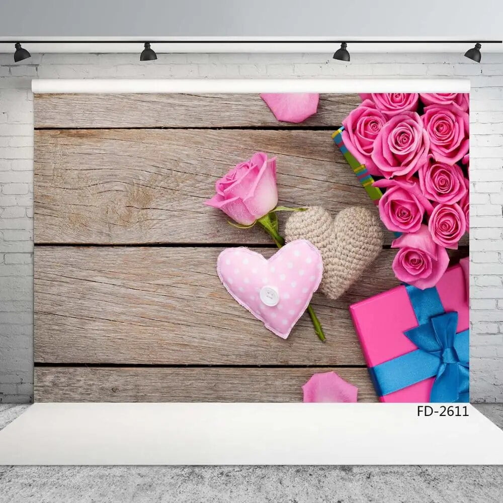 Wooden Board Rose Flower Wood Texture Backdrop Newborn Baby Shower Love Photography Background ...